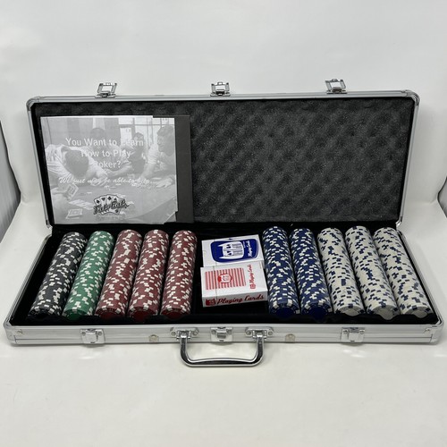 500PCS Chips Poker Dice Chip Set Texas Blackjack Cards Game w/ Aluminum ...