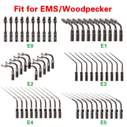 10 Dental Ultrasonic Scaler Endo Tips Fit Ems Cavitron E0 E1 E2 E3 E4