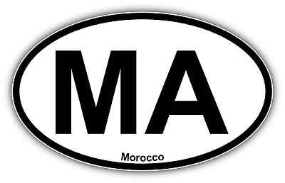 Morocco Vehicle Country Code Oval Car Bumper Window Sticker Decal 6"X4 ...
