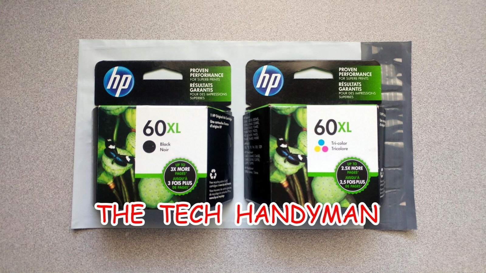 2-PACK HP GENUINE 60XL BLACK & TRI-COLOR INK (RETAIL BOX) DESKJET F2440 ...