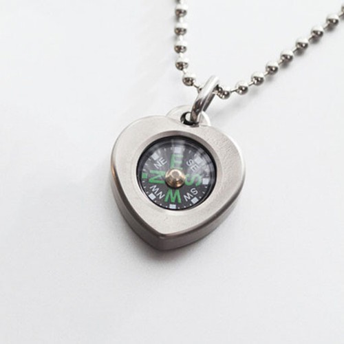 EDC 1 PC Mini Waterproof Compass Heart Shape Brass/ Titanium Compass ...