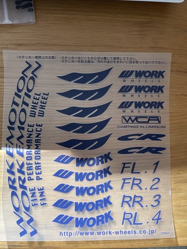 Work Emotion CR Kai Wheels Rims Decal Sheet and Wrist Band | eBay
