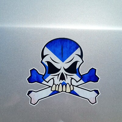 Scotland Scottish Flag Skull & Crossbones Vinyl Sticker Decal For Car ...