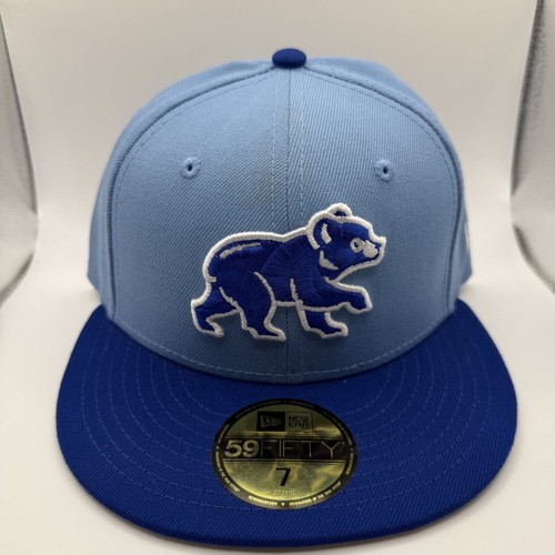 New Era 59FIFTY Chicago Cubs Baby Blue Bear Fitted Hat Size 7 | eBay