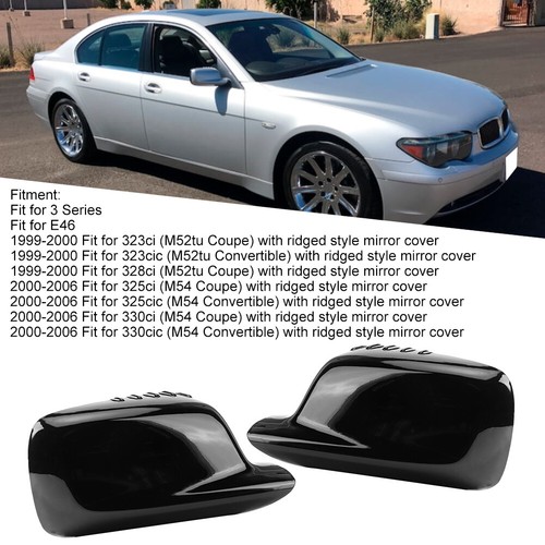 Pair LeftRight Rearview Door Mirror Cover Cap 51167074236 Part For E46 ...