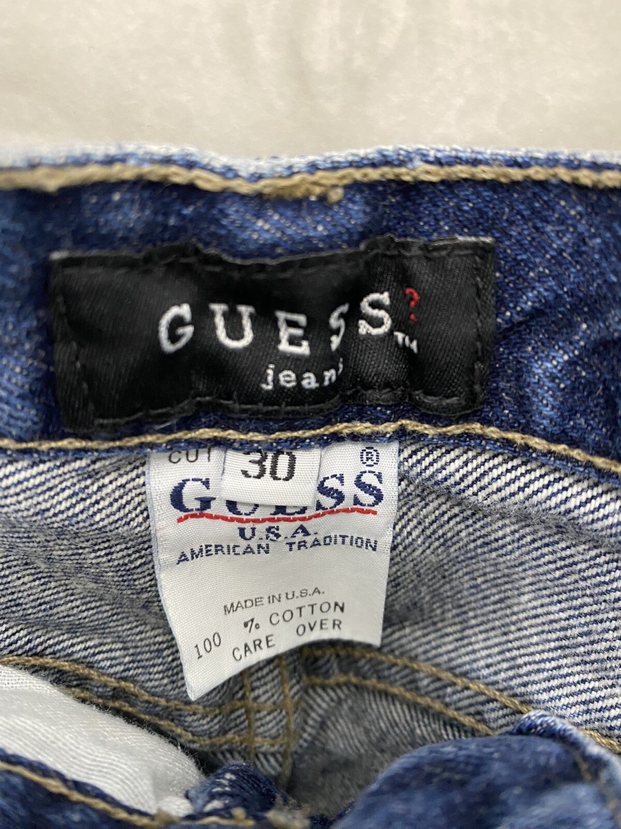Vintage Guess Dark Blue Denim Jeans 90s Y2K Straight Leg Vintage Guess Dark Blue Denim Jeans 90s Y2K Straight Leg