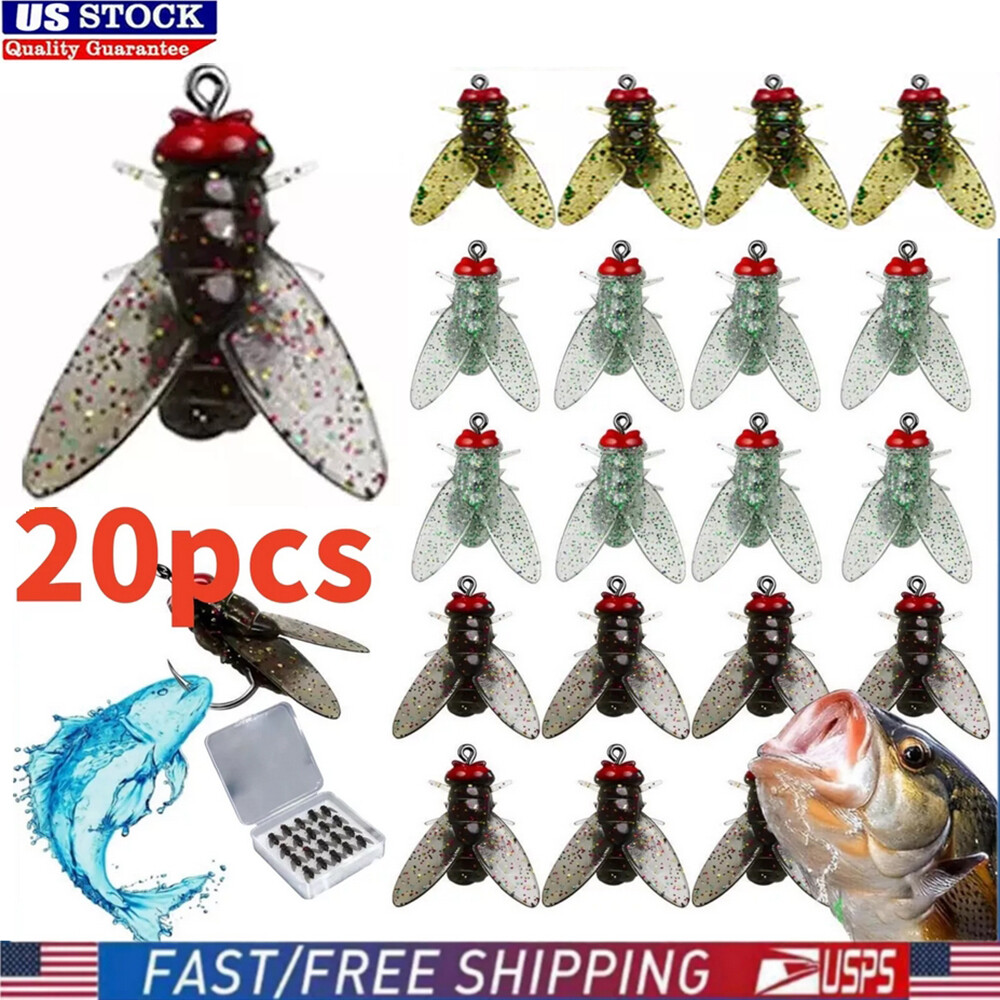 20Pcs Bionic Fly Fishing Bait, Color Small Fly Hook, Fly Fishing Bait ...