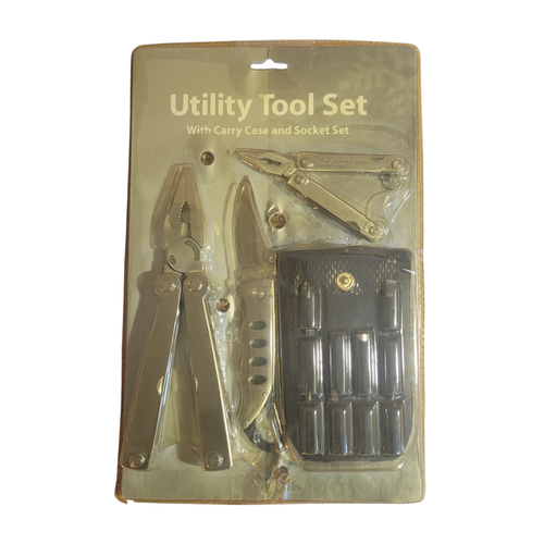 Utility Tool Set with Carry Case and Socket Set Vintage Stainless Steel ...