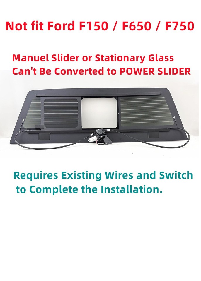 Power Heated Back Slider Window Glass For 2017-2025 Ford F250 F350 F450 ...