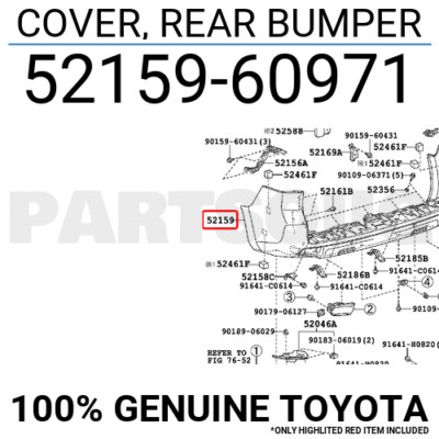 5215960971 Genuine Toyota COVER, REAR BUMPER 52159-60971 | eBay