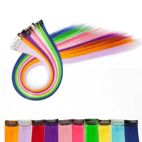 25+Colors Highlight For Human Hair Extension Clip in Piece Real Natural ...