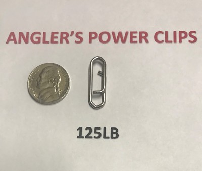 Anglers Power Clips Paperclip Fishing Lure Fast Snap 25 BULK pack 125lb ...