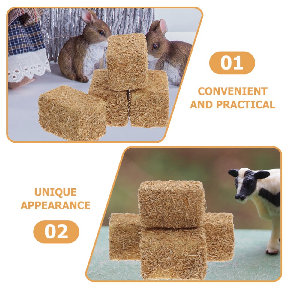 12Pcs Mini Hay Bales Bales Simulation Miniature Hay Farm Toy Dollhouse ...