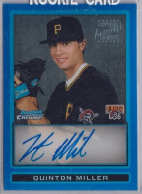 2009 Bowman Chrome Prospects Blue Refractors #BCP126 Quinton Miller AU ...