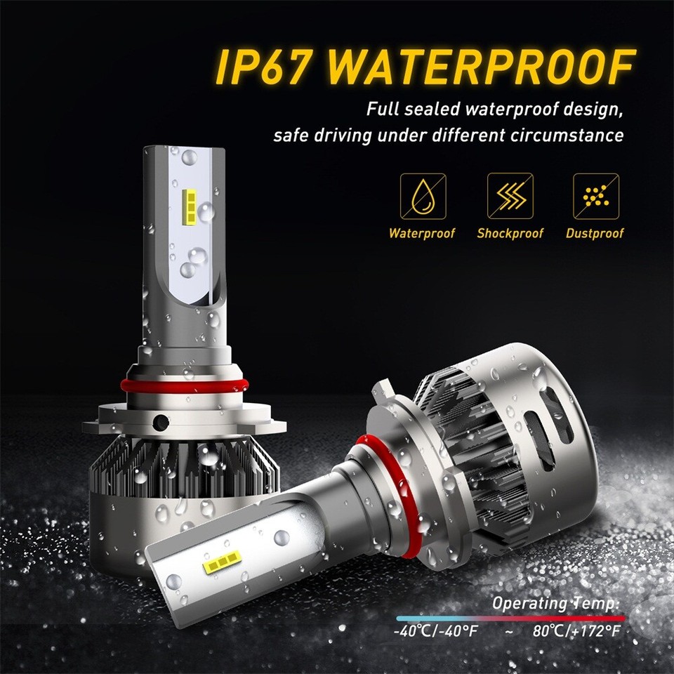 9006 HB4 LED Headlights High Low Beam White Light Bright CANbus Error ...