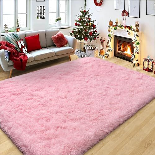 Large Shag Rugs 6 x 9, Pink Area Rug for Girls Kids Living Room 6x9 ...