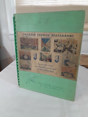 1949 Jacques French Restaurant Menu 900 N Michigan Ave Chicago ORIGINAL ...