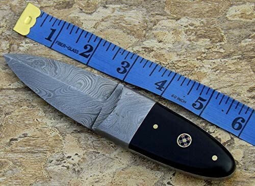 6" Handmade Damascus Steel Combat Tactical Hunting Mini Dagger Knife ...