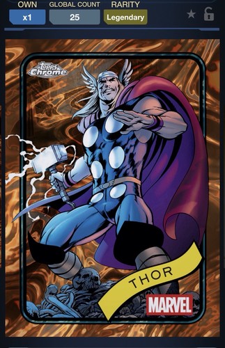 25 Topps Marvel Collect DIGITAL Chrome Orange Lava LEGENDARY Thor 25cc ...