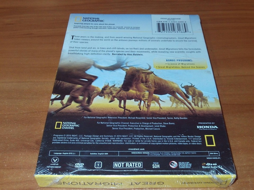 National Geographic: Great Migrations (DVD, 2010, 3-Disc Set Widescreen ...
