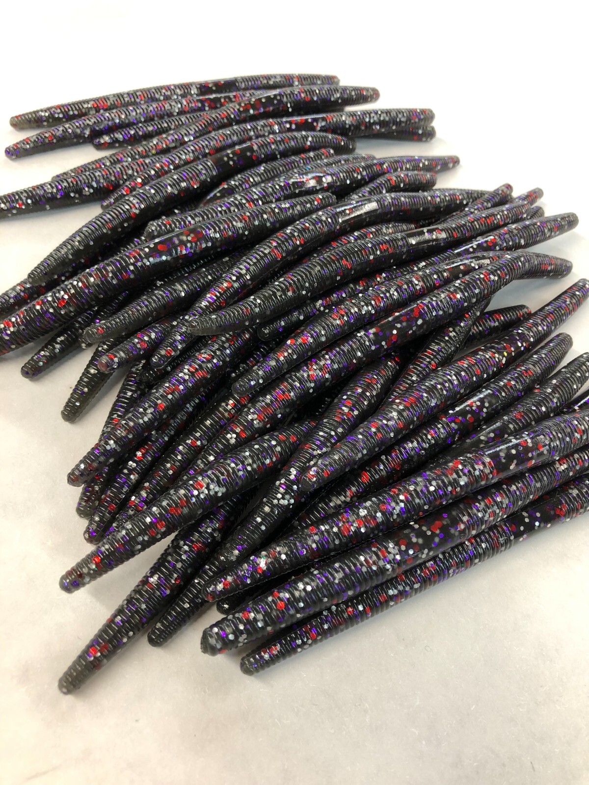 5.5" Senko style Bass Worm 40 pack Soft plastic w salt Fishing Lures ...