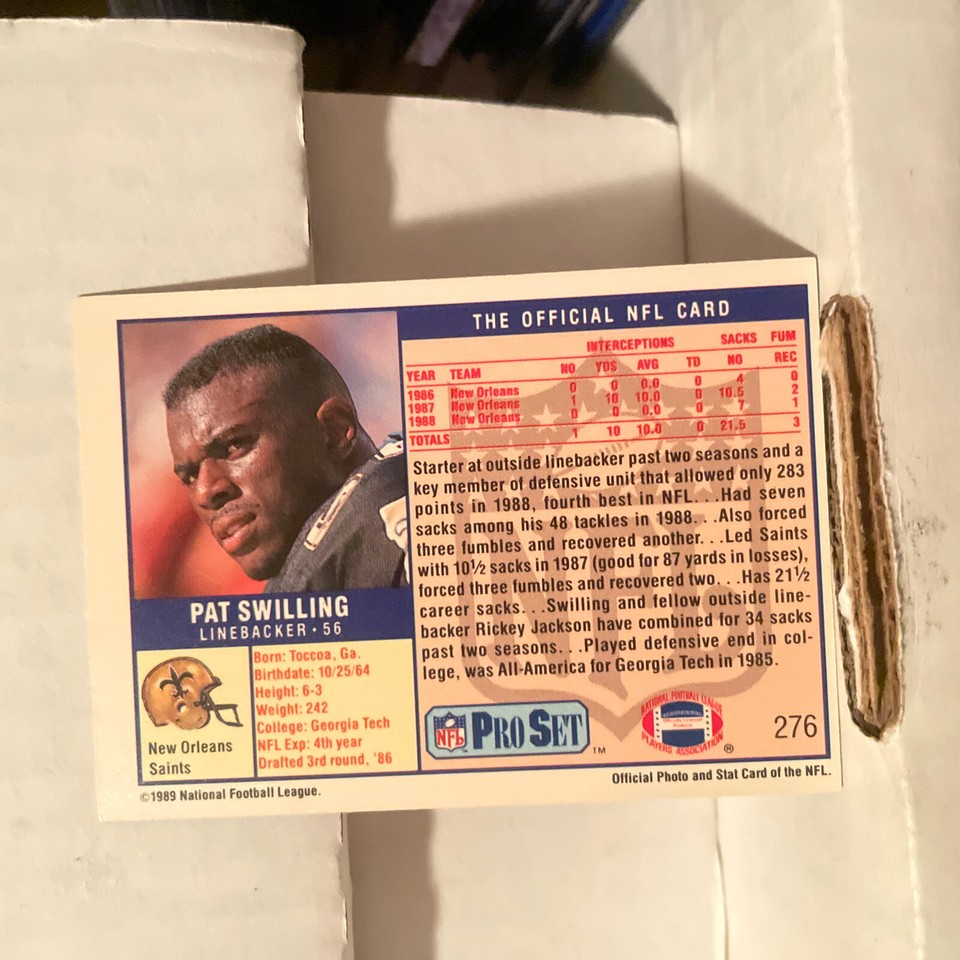 Pat Swilling -Georgia Tech- New Orleans Saints Autographed Card | eBay