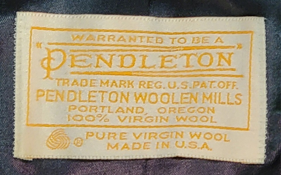 Vintage Woman's Pendleton 100% Virgin Wool Trench Coat Navy Blue Size ...