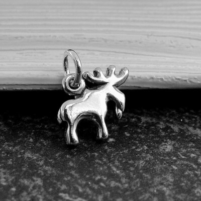 925 Sterling Silver Moose Charm - Elk Charm - Reindeer Charm Jewelry | eBay