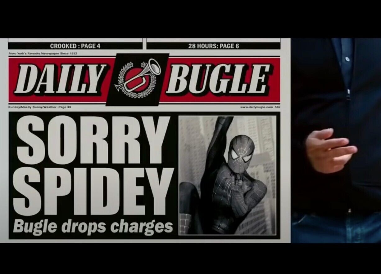 SPIDERMAN: DAILY BUGLE Newspaper (RARE Ver.) - Authentic movie prop w ...