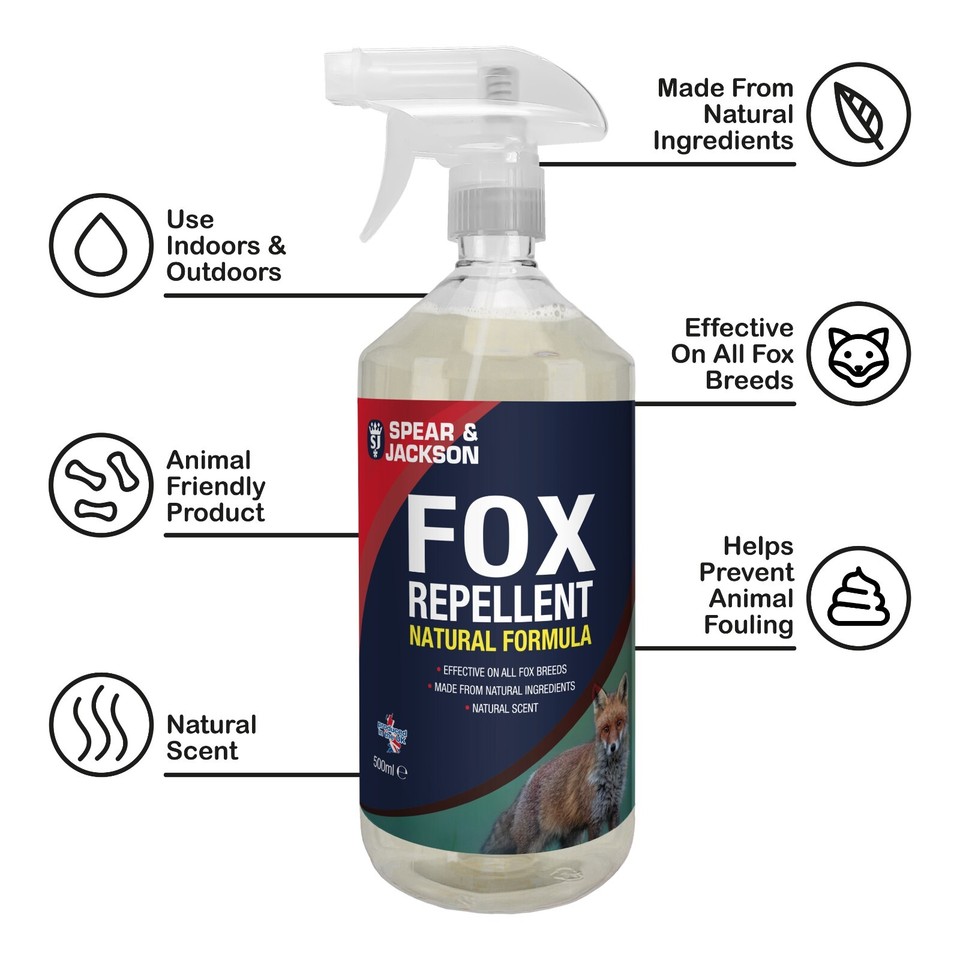 Fox Repellent Spray - 2 x 500ml Trigger Spray, Spear & Jackson, Natural ...