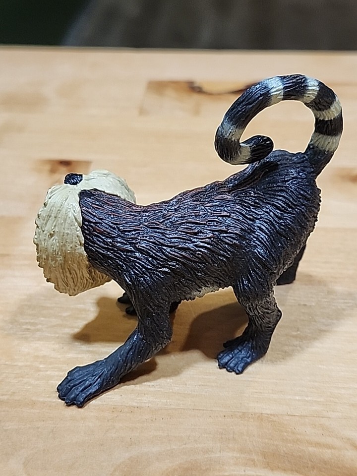 Chap Mei Macaque Monkey Toy Figure 3" Black White Ringed Tail Animal ...