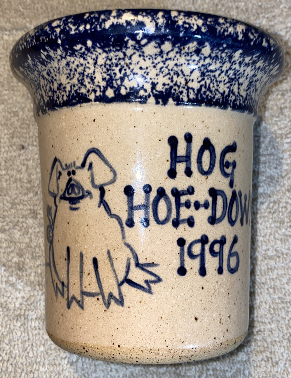 Vtg Three Rivers Pottery 1996 “Hog Hoe-Down” Vase Crock | eBay