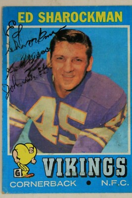 Ed Sharockman Minnesota Vikings (d.17) 1971 Topps #253 Autographed Card ...