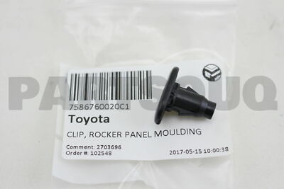 7586760020C1 Genuine Toyota CLIP, ROCKER PANEL MOULDING 75867-60020-C1 ...