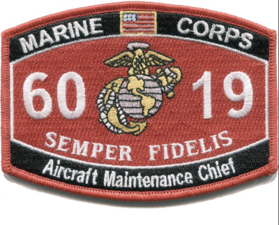 4.5" MARINE CORPS MOS 6019 AIRCRAFT MAINTENANCE CHIEF EGA EMBROIDERED ...