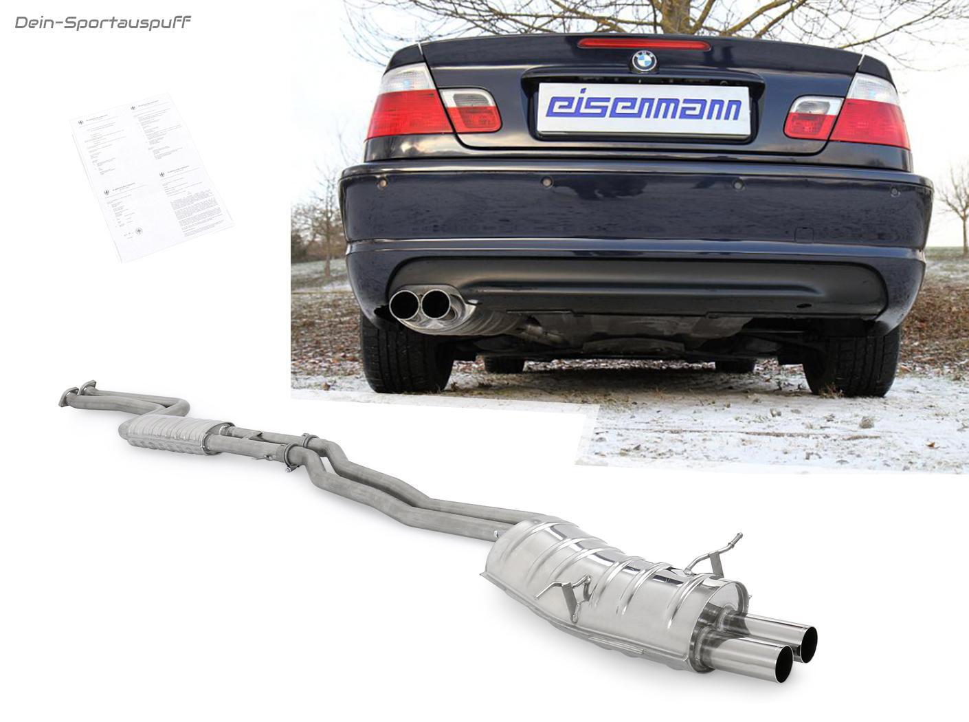 Eisenmann Komplettanlage BMW 3er E46 Limo Touring 320i 325i 330i 2x70mm | eBay