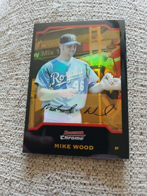 2004 Bowman Chrome Gold Refractor Mike Wood Baseball Cards #BDP8 49/50 ...