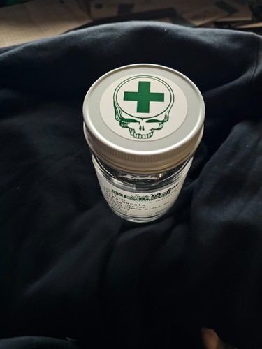 Grateful Dead - Jerry Garcia 12oz Round Glass Scrip Stash Jar 3"x4.7 ...