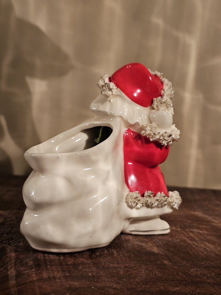 Vtg Christmas Lefton Ceramic Santa Claus Winking Spaghetti Holiday ...