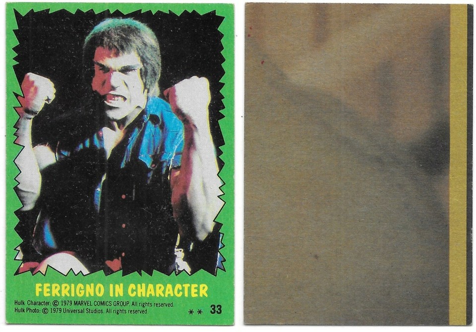 The Incredible Hulk TV Series Trading Cards EX 1979 Topps YOU CHOOSE ...