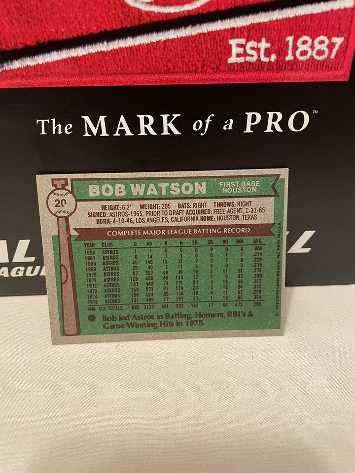 1976 Topps Baseball Card Astros Bob Watson #20 NM Combined Shipping | eBay