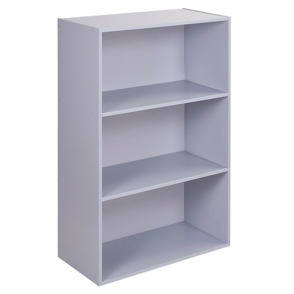 Wide 3 Tier Book Shelf Deep Bookcase Storage Display Cabinet Furniture ...
