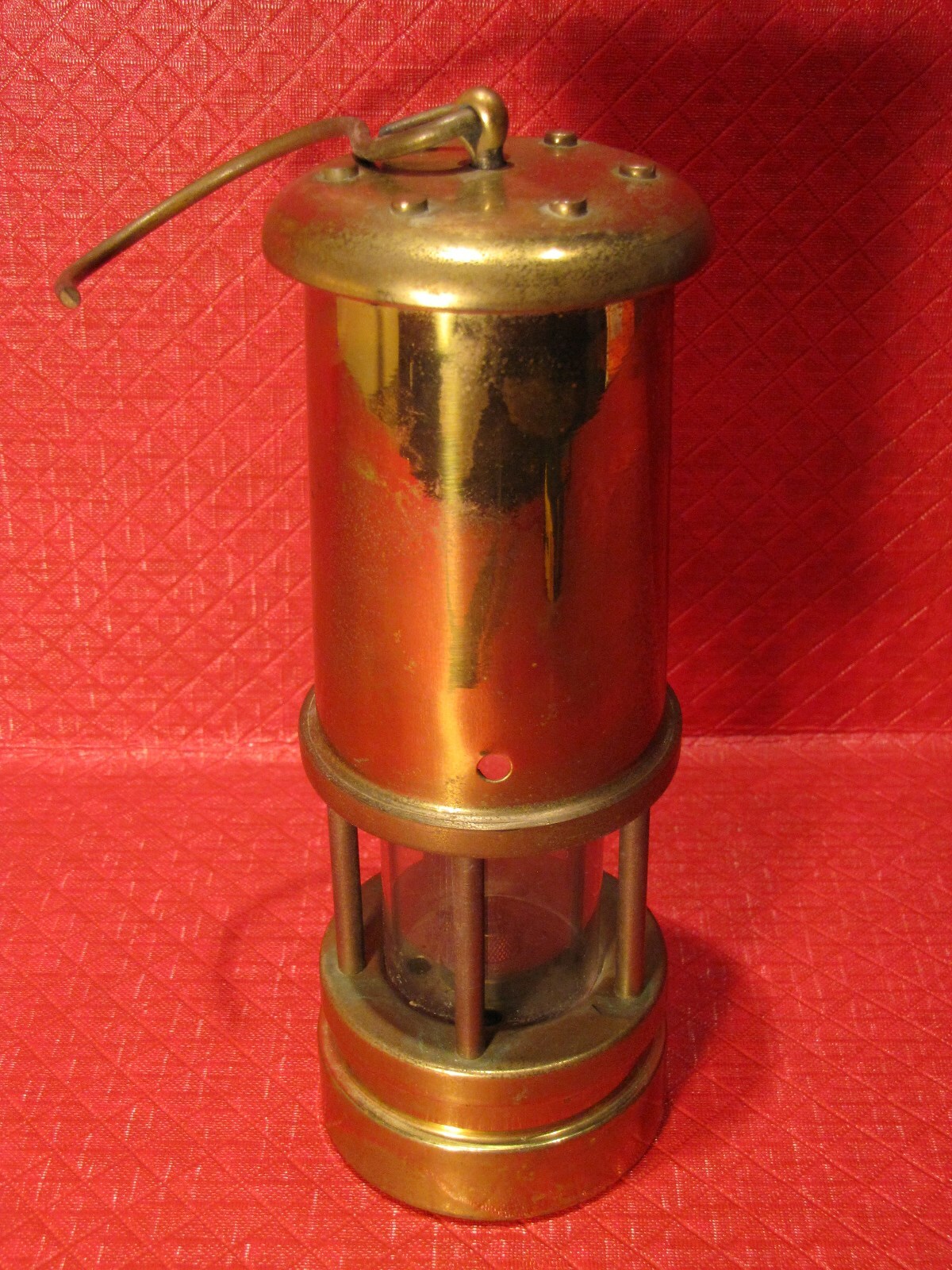 VINTAGE WELSH DAVY STYLE MINERS LAMP BRASS PHEONIX SUPPLY WALES ...