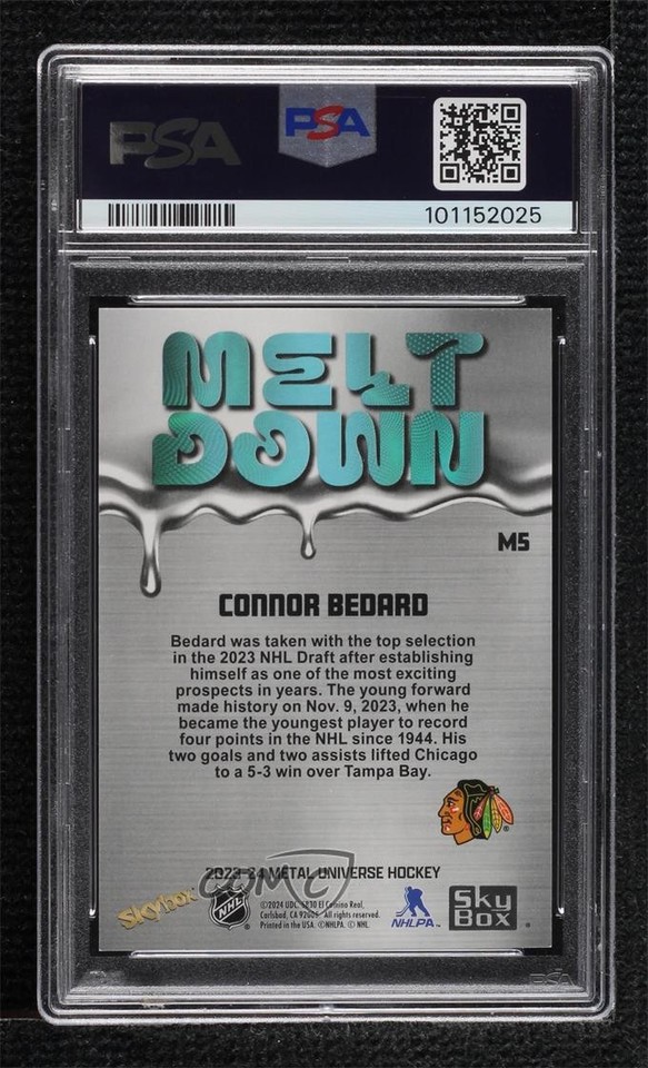 2023-24 Skybox Metal Universe Meltdown Connor Bedard #M5 PSA 9 MINT ...