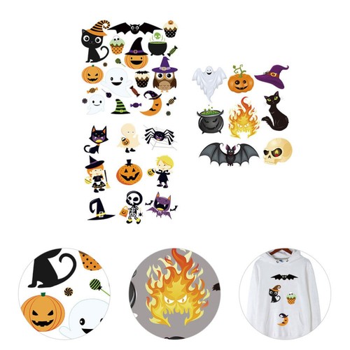 3 PCS Baby Fer sur des patchs de transfert Set Halloween Theme Clothes ...