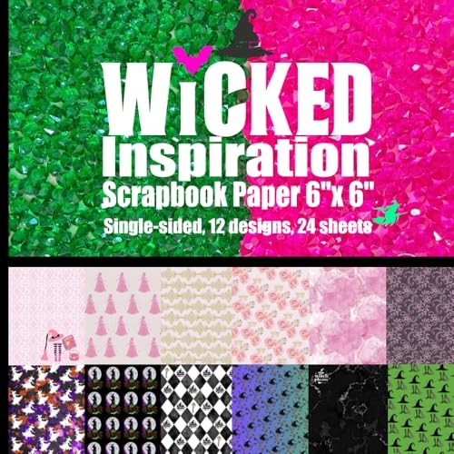 Wicked Inspiration Scrapbook Paper 6"x6" Single-sided, 12 Designs and ...
