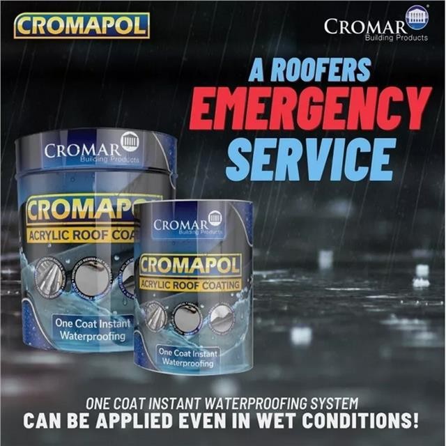 CROMAR Cromapol Emergency Roof Resin Repair Acrylic Coating Colours 1/2 ...