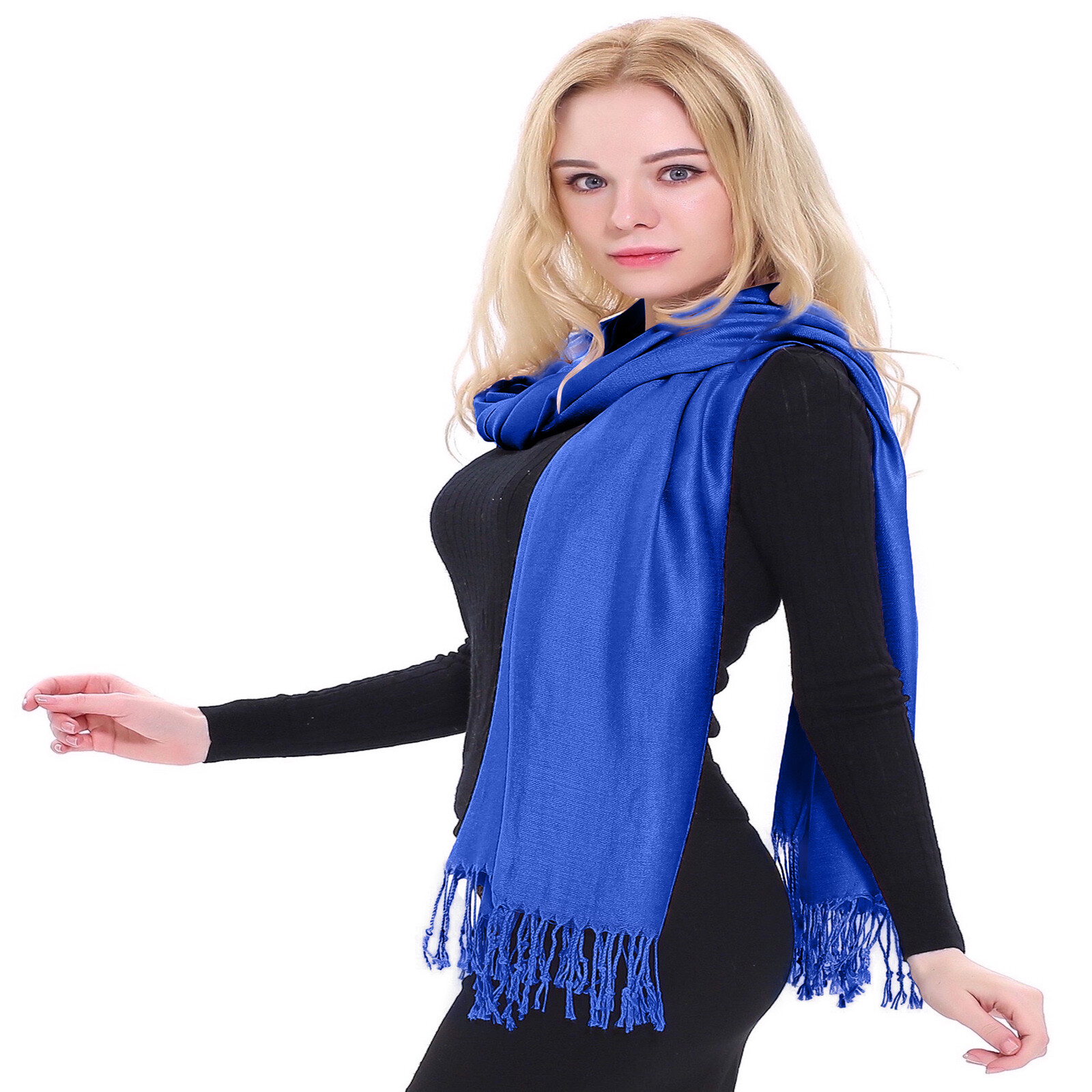 CJ Apparel Royal Blue Solid Color Shawl Seconds Scarf Stole Wrap ...