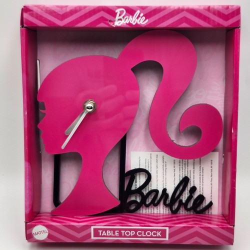 Barbie Pink Silhouette Black Script Table Top Clock Mattel New In Box ...