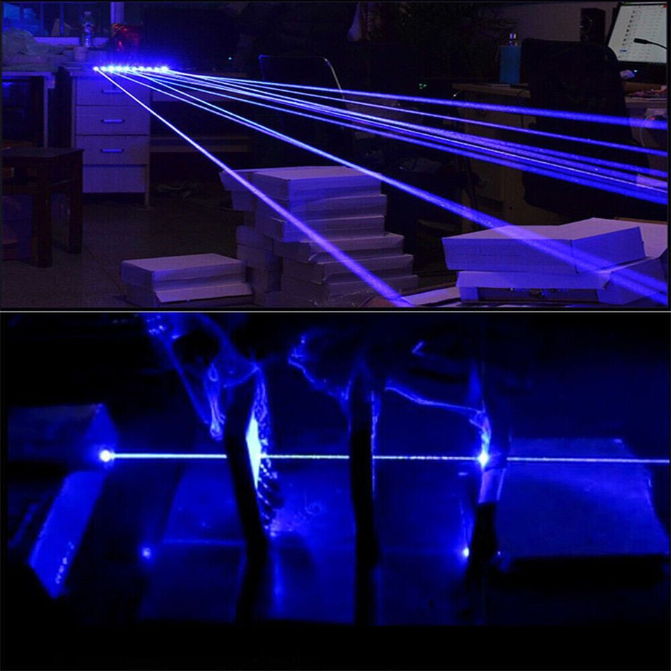 10Watt Adjustable High Power Blue Burning Laser Pointer Visible Dot ...